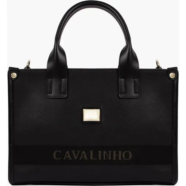 CAVALINHO Structured Handbag With Top Zip Closure - Black