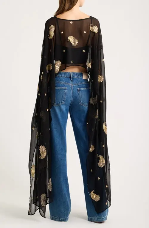 HOLICHIC Rimi Embroidered Georgette Cape Top