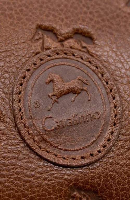 CAVALINHO Embossed Leather Crossbody Bag - Camel Brown