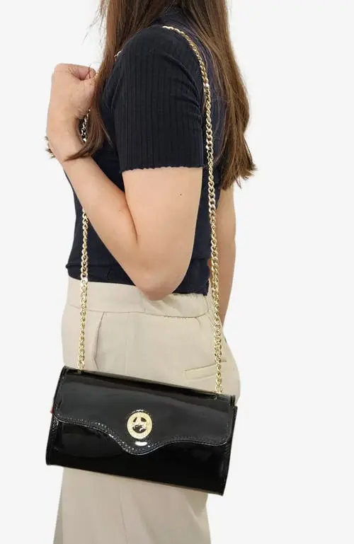 CAVALINHO All In 496 Patent Leather Clutch Shoulder Bag - Black