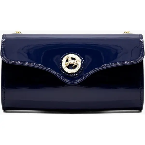 CAVALINHO Patent Leather Clutch Shoulder Bag - Navy