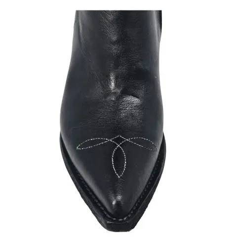 MADISON MAISON Star Motif Pointed Toe Ankle Boots - Black