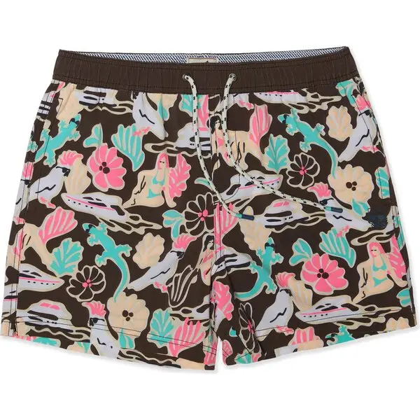 PARTY PANTS Fiesta & Siesta 5-inch Swim Trunks - Brown