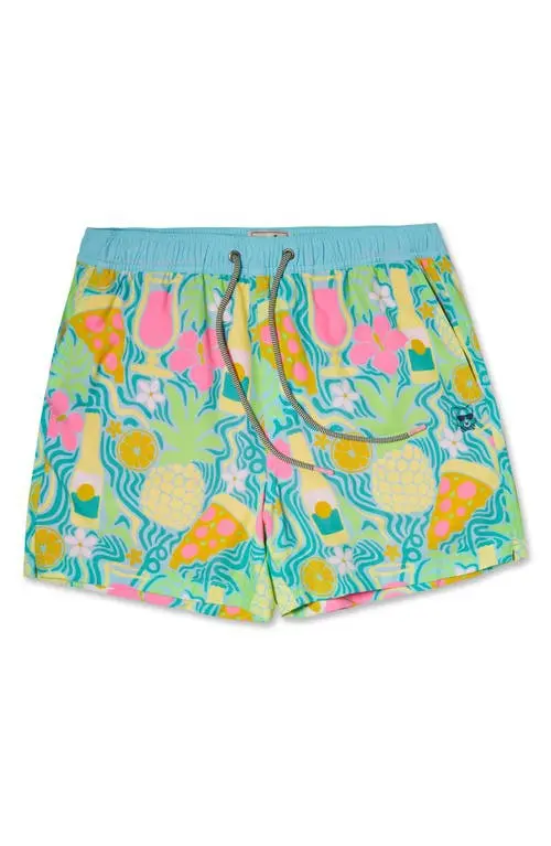 PARTY PANTS 5-inch Inseam Tropical Print Swim Trunks