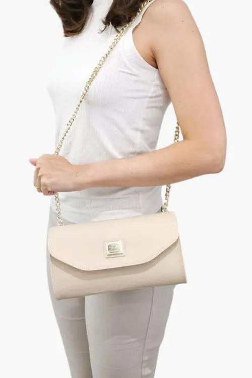 CAVALINHO All In 491 Patent Leather Clutch Shoulder Bag - Beige