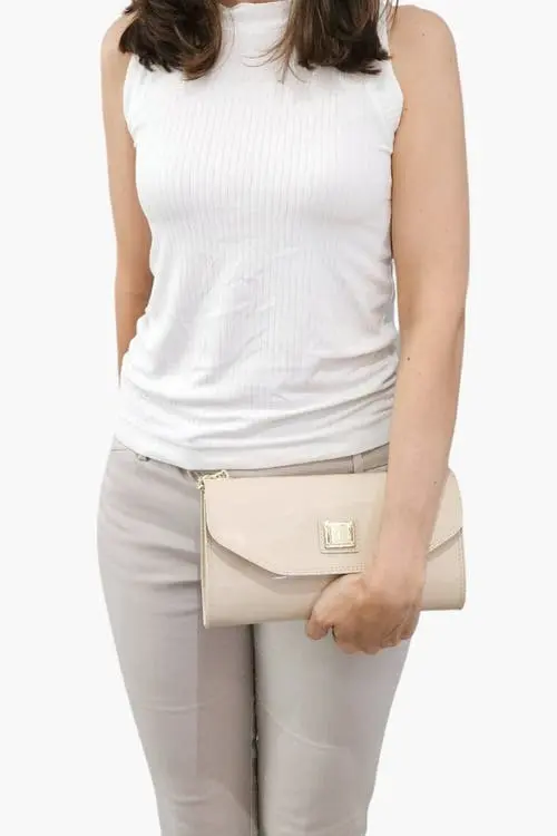 CAVALINHO All In 491 Patent Leather Clutch Shoulder Bag - Beige