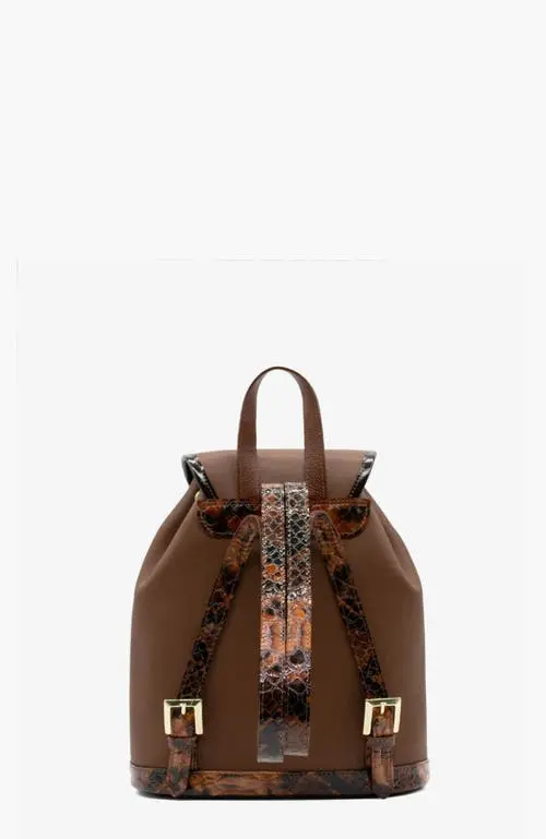 CAVALINHO Leather And Canvas Backpack - Camel Brown