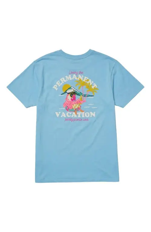 PARTY PANTS Permanent Vacay Graphic T-shirt - Light Blue