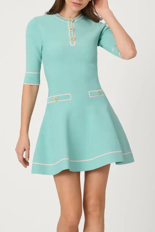 Shoshanna Embellished Knit Weston Dress