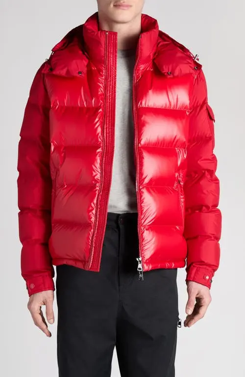 Moncler Maya Lacque Nylon Down Jacket - Red