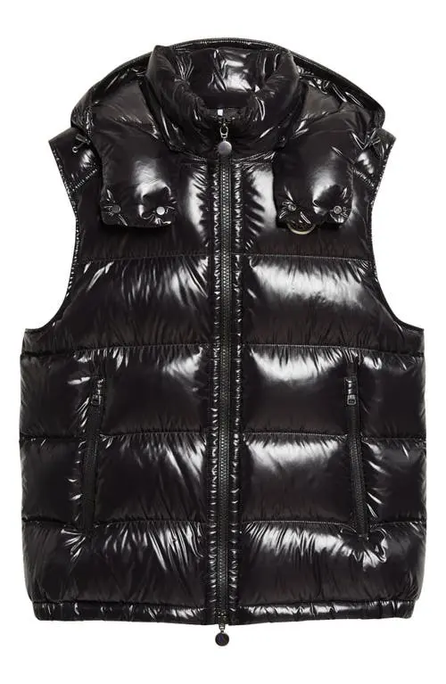 Moncler Bormes Down Puffer Vest With Removable Hood - Black