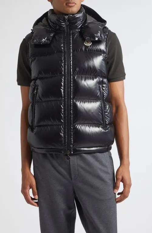 Moncler Bormes Down Puffer Vest With Removable Hood - Black