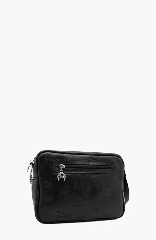 CAVALINHO Cavalo Lusitano 251 Embossed Leather Crossbody Bag - Black