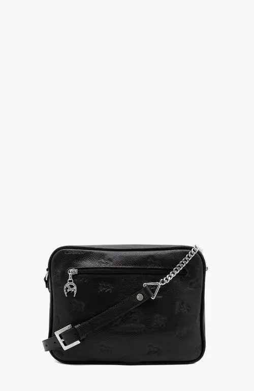 CAVALINHO Cavalo Lusitano 251 Embossed Leather Crossbody Bag - Black