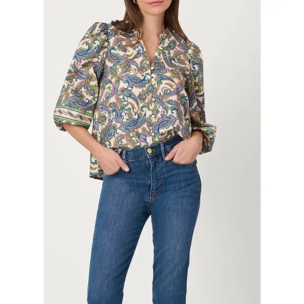 Shoshanna Pura Paisley Print Silbi Top - Ivory Multi
