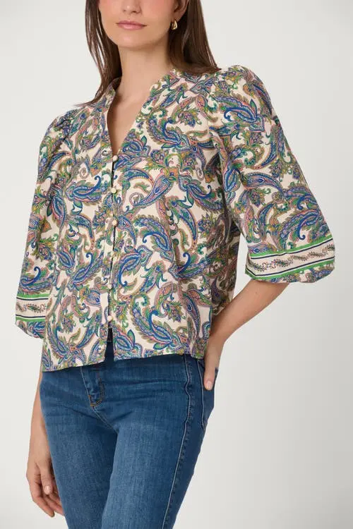 Shoshanna Paisley Print Silbi Top