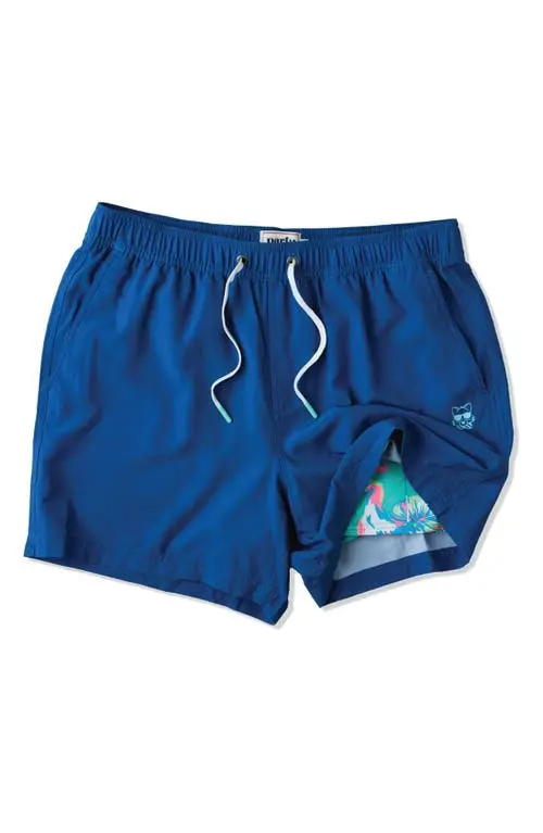 PARTY PANTS 5-inch Solid Swim Trunks - Navy Blue