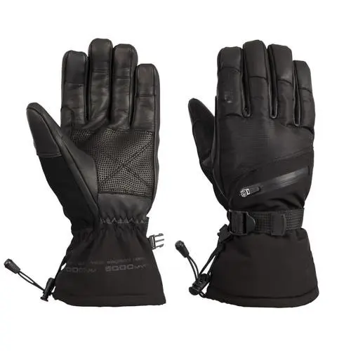 TRESPASS Edonia Dlx Leather Ski Gloves - Black