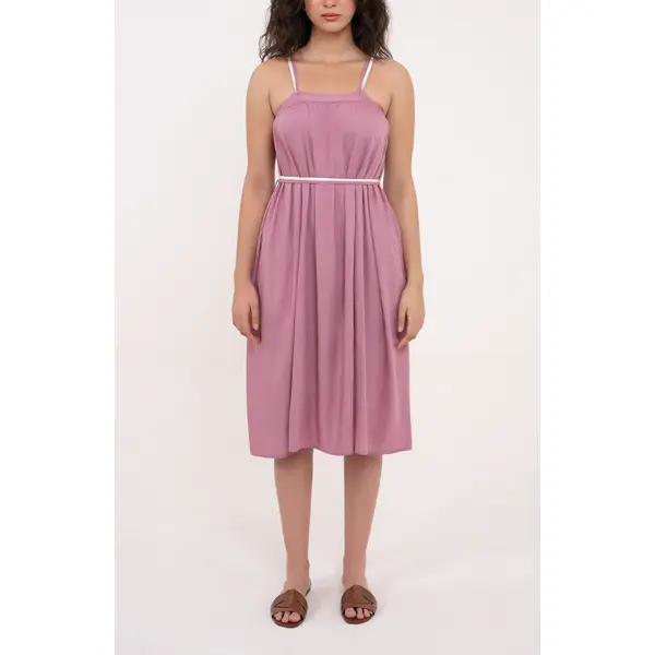 AAM THE LABEL Tie-up Midi Dress - Mauve