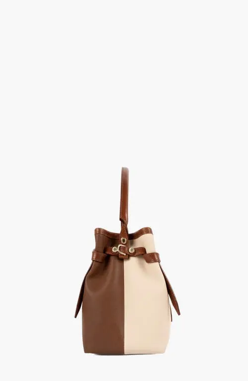 Cavalinho Structured Leather Handbag - Camel Brown/beige