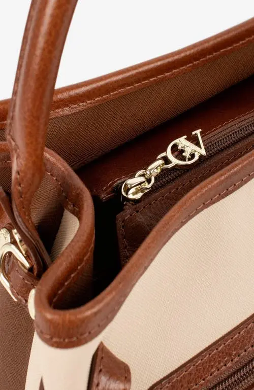 Cavalinho Structured Leather Handbag - Camel Brown/beige