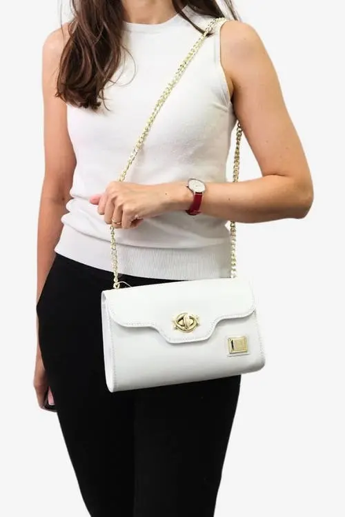 CAVALINHO Muse 535 Pebbled Leather Shoulder Bag - White