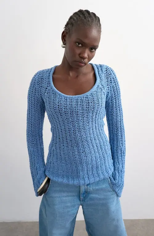 Topshop Open Stitch Scoop Neck Sweater