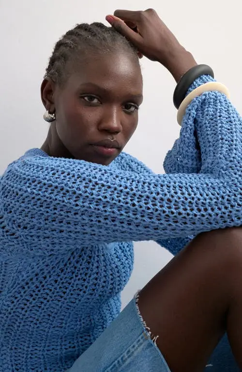 Topshop Open Stitch Scoop Neck Sweater