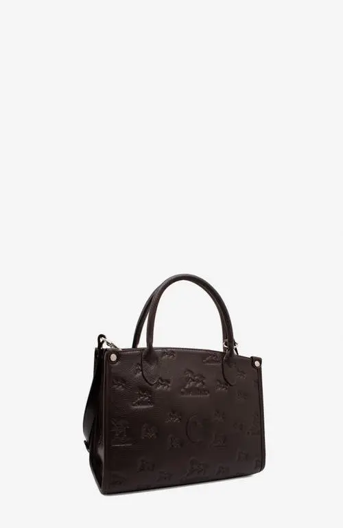 CAVALINHO Cavalo Lusitano 480 Embossed Leather Handbag - Brown