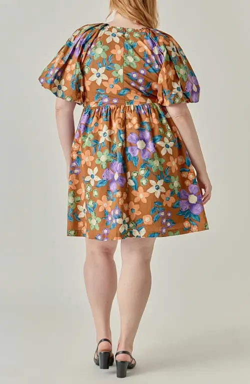 English Factory Floral Puff Sleeve Minidress