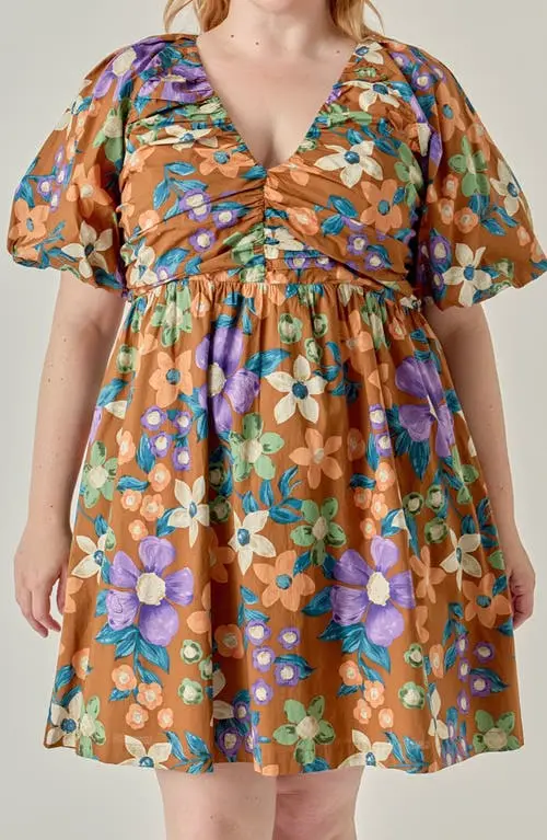 English Factory Floral Puff Sleeve Minidress