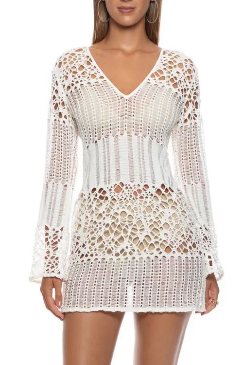 Luli Fama Day To Night Long Sleeve Short Dress - Ivory