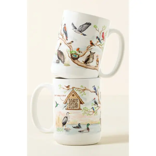 UNCOMMON GOODS Birdwatcher Interactive Qr Mug