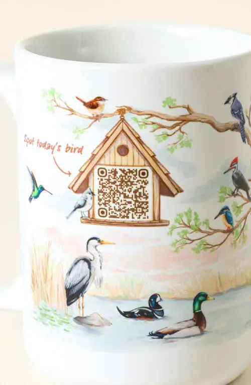 UNCOMMON GOODS Birdwatcher Interactive Qr Mug