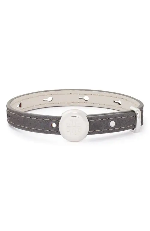 Tory Burch Romy Leather Bracelet - Light Silver/stone