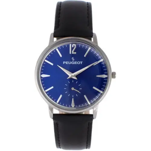 PEUGEOT Round Leather Watch - Blue