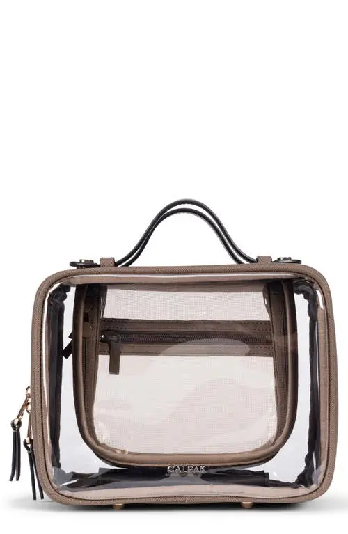 CALPAK Medium Clear Cosmetics Case - Mocha