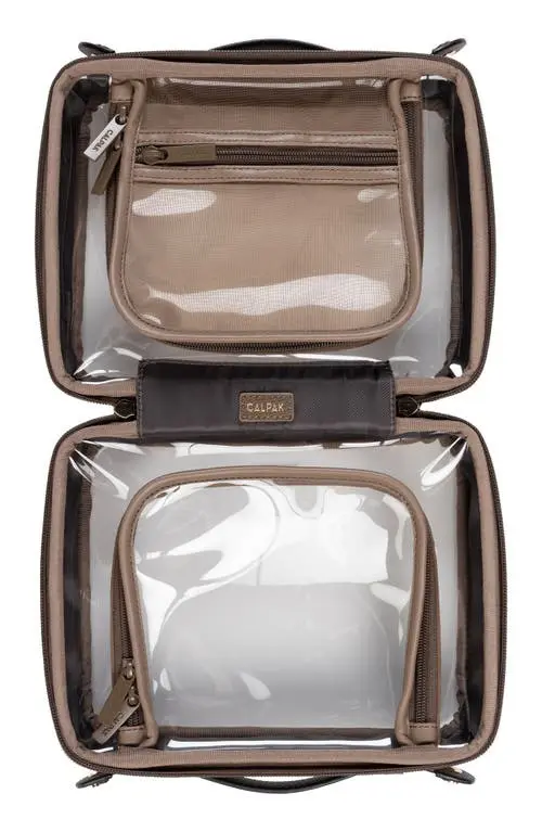 CALPAK Medium Clear Cosmetics Case - Mocha