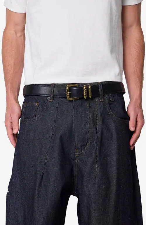 Mnml Engraved Leather Roller Buckle Belt