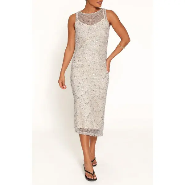 PETAL & PUP Charlie Open Knit Cotton Dress - Cream