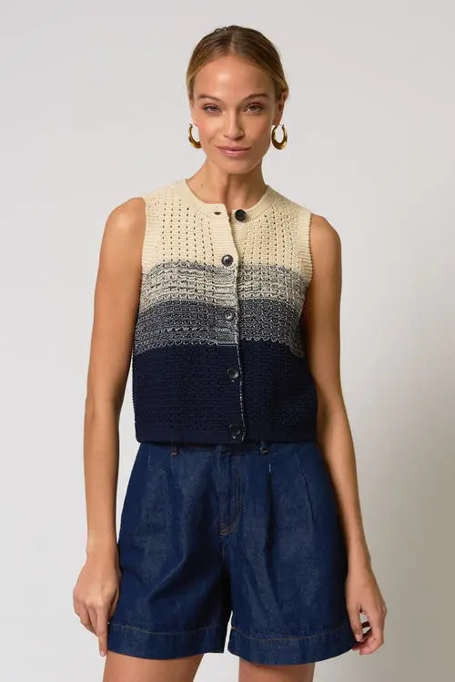 Central Park West Jacy Gradient Crochet Vest
