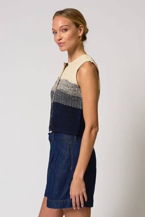 Central Park West Jacy Gradient Crochet Vest