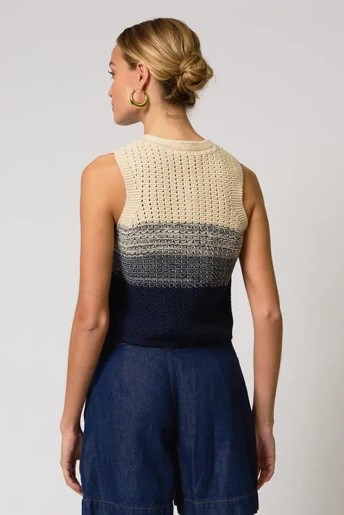 Central Park West Jacy Gradient Crochet Vest