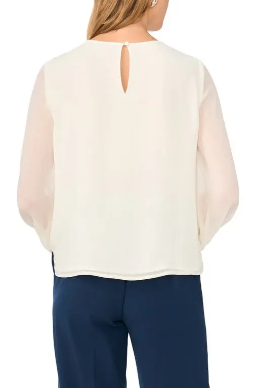Vince Camuto Gathered Crewneck Long Sleeve Top