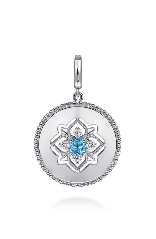 GABRIEL & CO. Bujukan Gemstone & Sterling Silver Medallion Pendant - Blue/sterling Silver