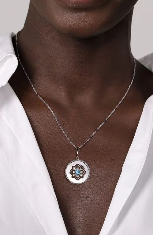 Gabriel & Co. Sterling Silver Gemstone Medallion Pendant
