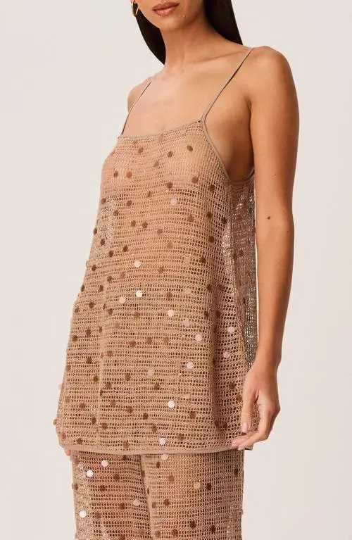 SNDYS. Kalena Sequin Open Knit Longline Top
