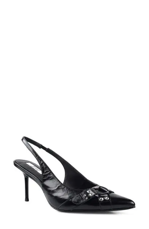 ZIGI Buena Slingback Pointed Toe Pump - Black Leather