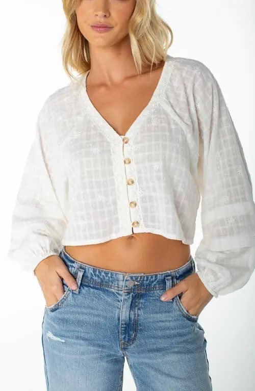 Roxy Monterey Eyelet Cotton Cropped Top - Cocont Mlk