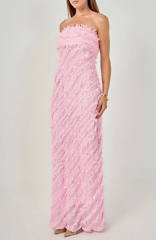 Endless Rose Strapless Ruffled Maxi Dress